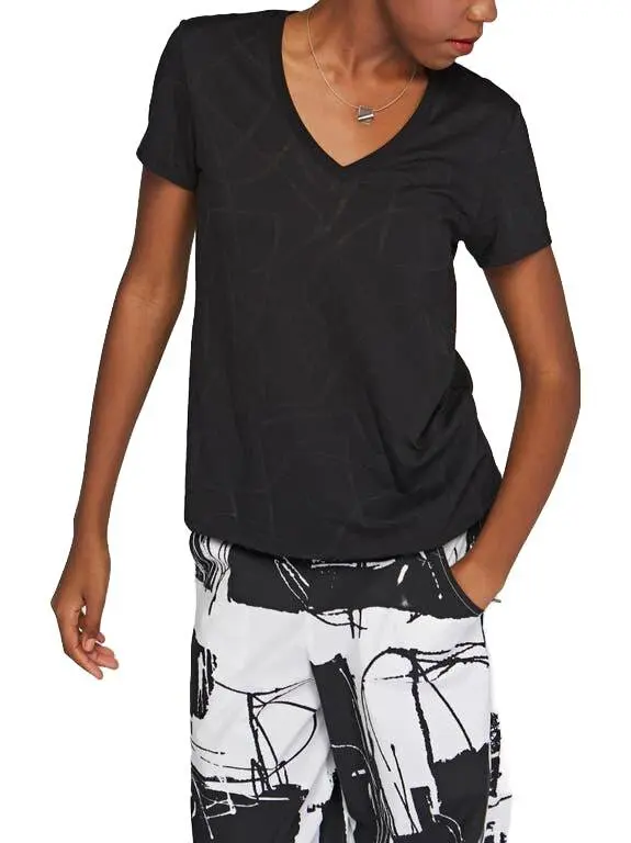 LUUKAA Brio Devoré Cotton Jersey T-shirt - Black