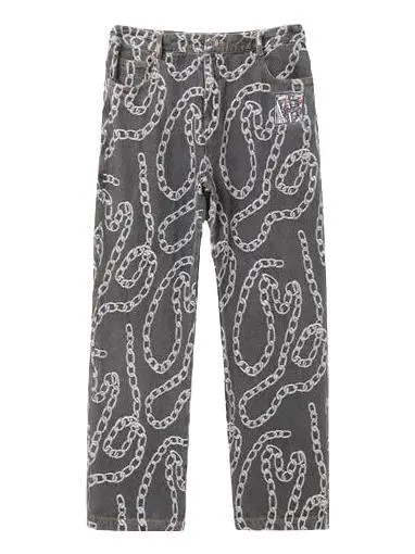 VERYRARE Chain Jacquard Denim Pants - Grey
