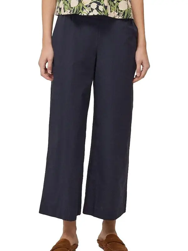 OTTOD'AME 100% Cotton Poplin Culottes Trousers - Blue