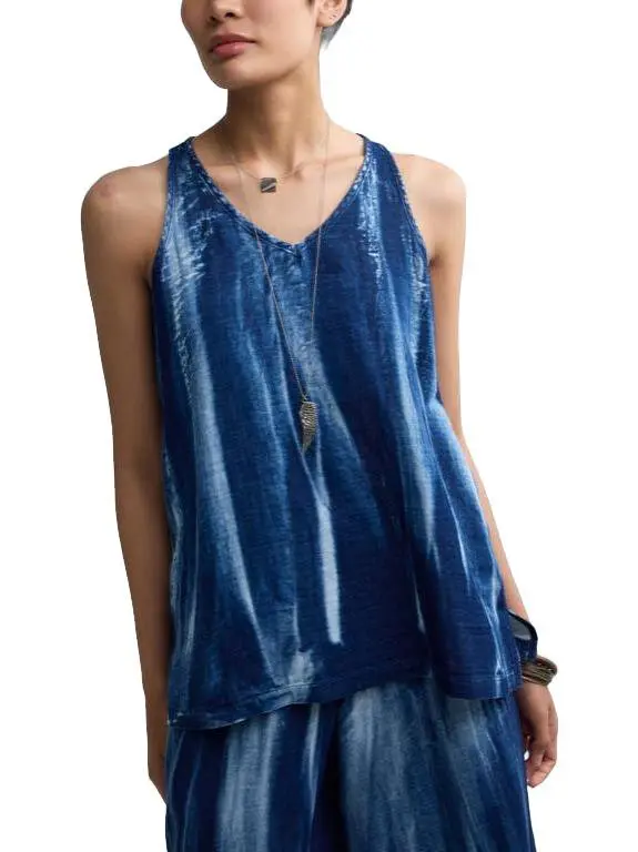 LUUKAA Batik-effect Muslin Top - Candy Sky