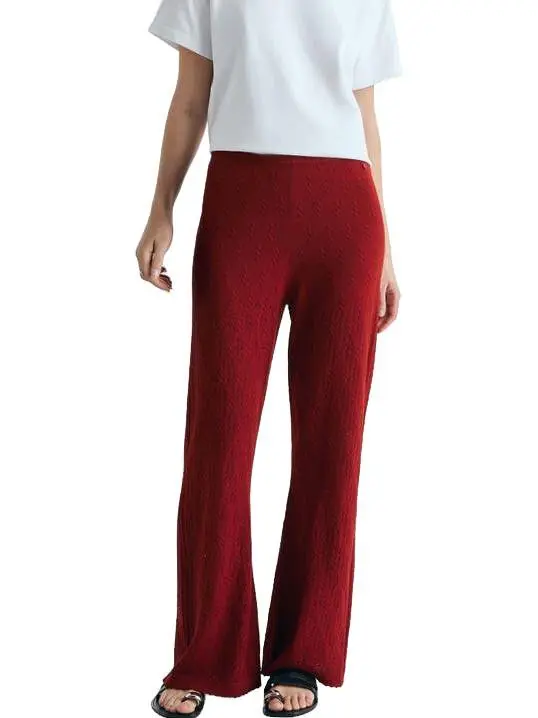 SCALPERS Set Pointelle Knit Pants - Red