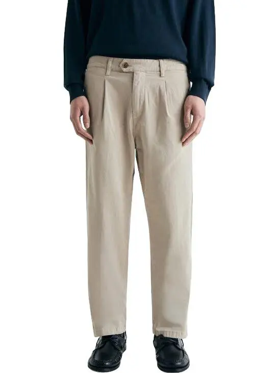 SCALPERS Pleated Chino Pants - Sand