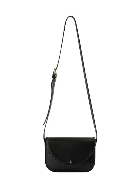 SCALPERS Newnina" Leather Shoulder Bag - Black