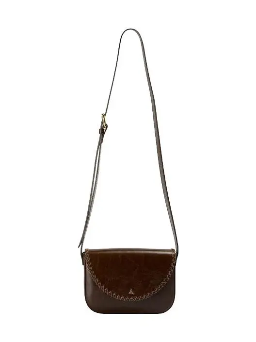 SCALPERS Newnina" Leather Shoulder Bag - Brown