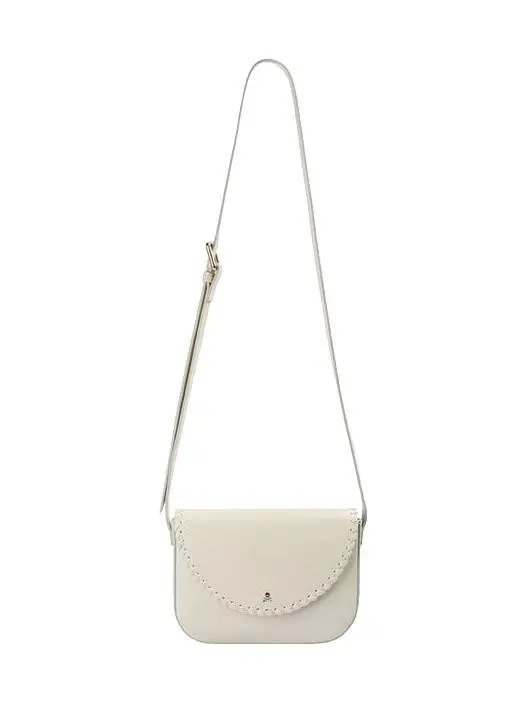 SCALPERS Newnina" Leather Shoulder Bag - Ecru