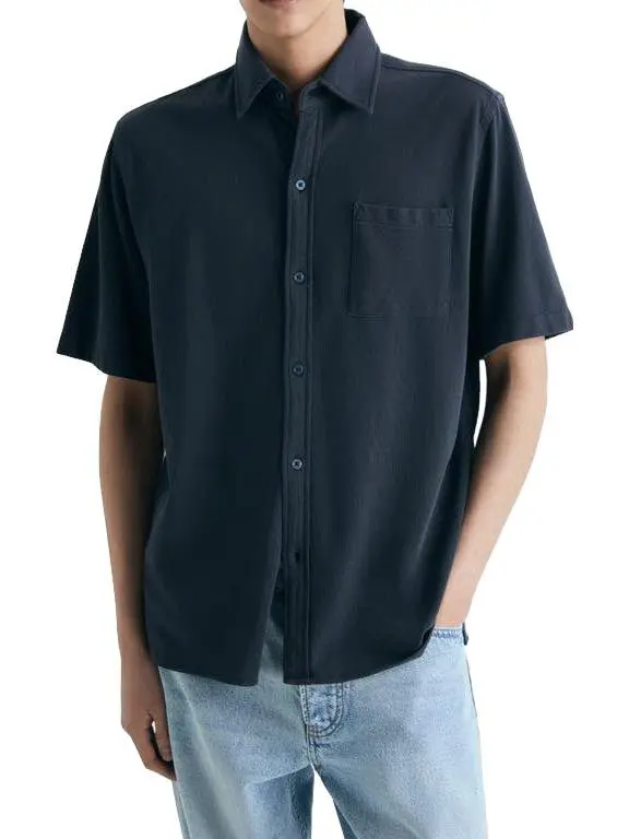 SCALPERS Honeycomb Resort Shirt - Navy
