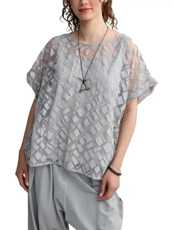 LUUKAA Solenne Layered Hybrid Top - Ash Grey