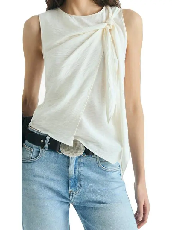 SCALPERS Asymmetrical Knot Top - Ecru