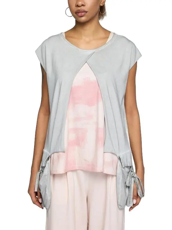 LUUKAA Elowyn" Garment-dyed Boxy Blouse - Ash Grey