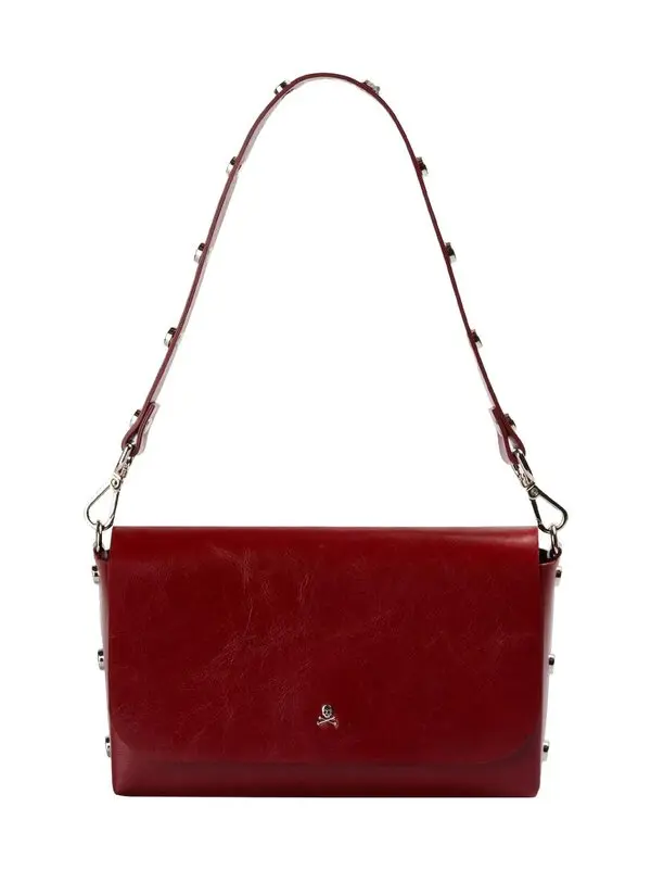 SCALPERS Mini Leather Studs Bag - Red