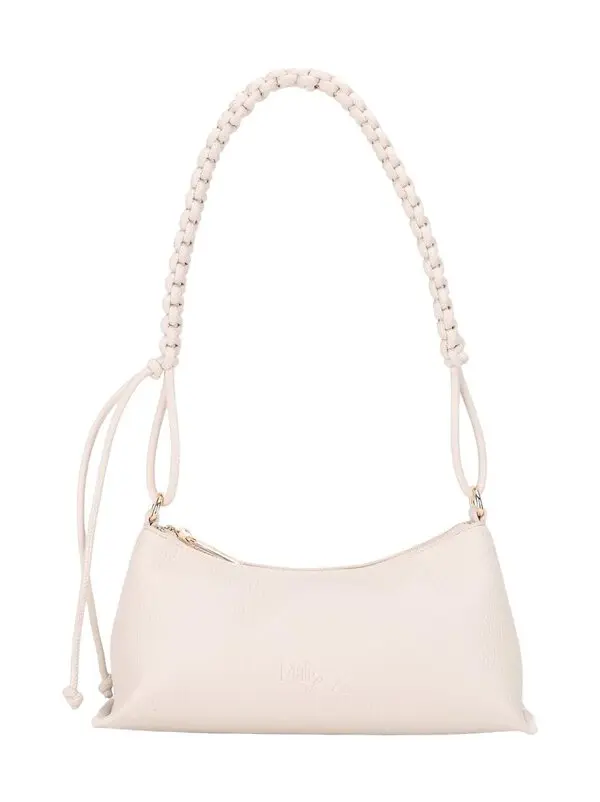 MALI + LILI Phoebe Vegan Leather Shoulder Bag With Braided Strap - Bone
