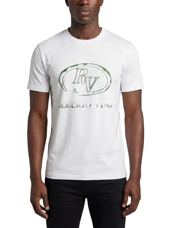 ROBERTO VINO Rv Front Circle Slim Fit Tee - White
