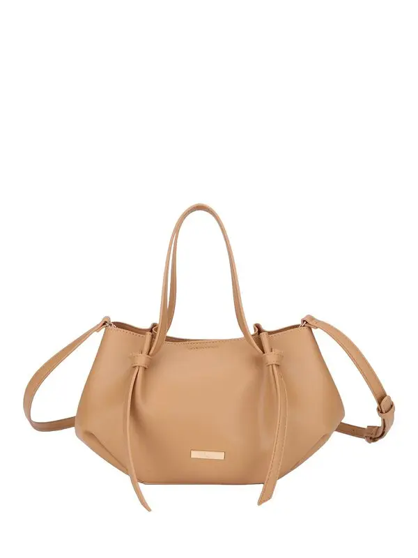 MALI + LILI Mini Lou Lou Vegan Leather Tote - Camel