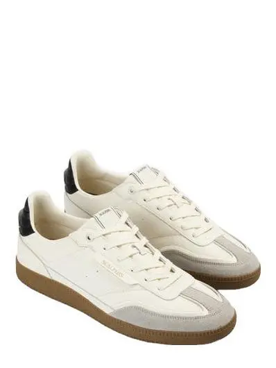 SCALPERS Suede And Leather Lace-up Sneakers With Contrast Sole - White