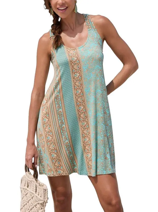 LASCANA Strappy Back Dress - Turquoise Multi