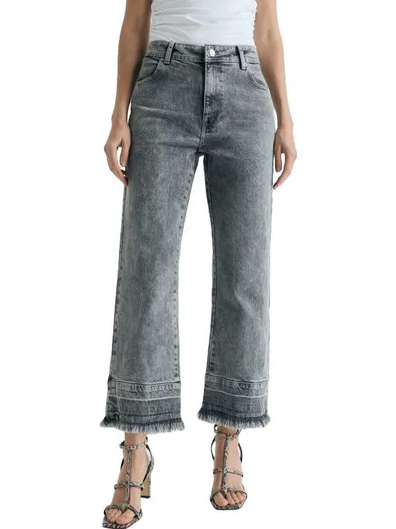 SCALPERS Rivetwash Denim Straight Leg Jeans - Grey