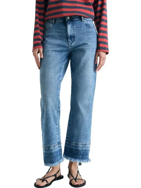 SCALPERS Rivetwash Denim Straight Leg Jeans - Lightindigo