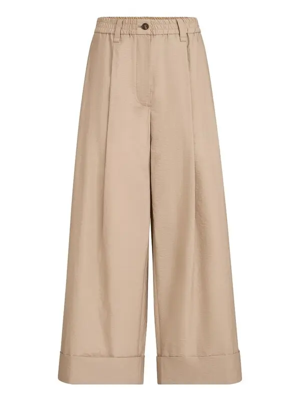 Brunello Cucinelli Pleated Wide-leg Trousers - Espresso