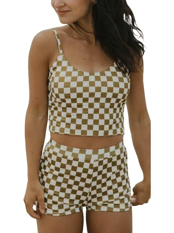 GEODE SWIMWEAR Myrtle Scoop Neck Tankini Top - Green