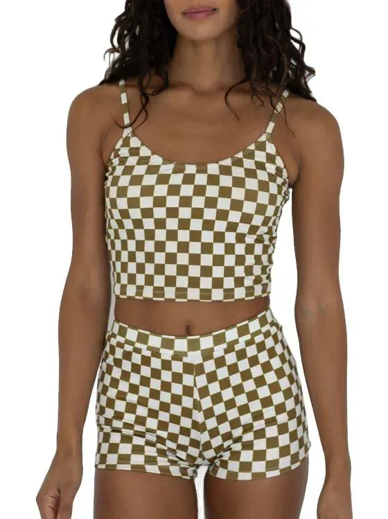 Geode Swimwear Myrtle Scoop Neck Tankini Top - Green