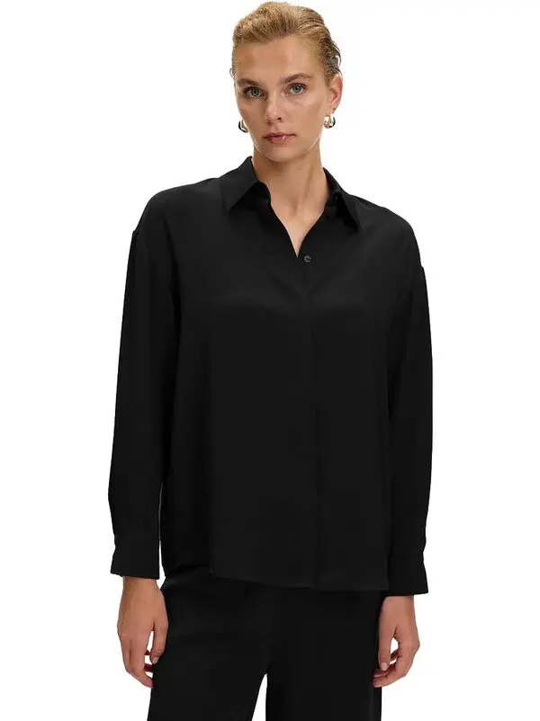 EXQUISE Alexander Long Sleeve Shirt - Black