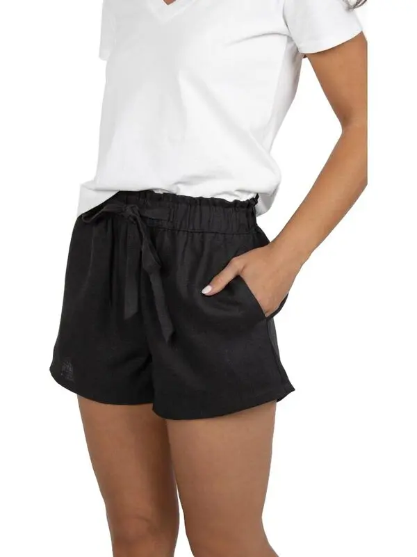 LEISURE LAB Linen Cabana Short - Black