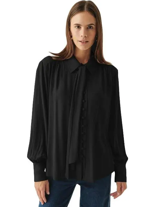 EXQUISE Harlee Long Sleeve Shirt - Black