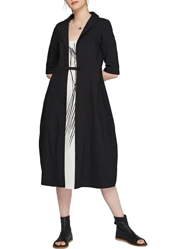 LUUKAA Iris Printed Cotton Jersey Dress - Black