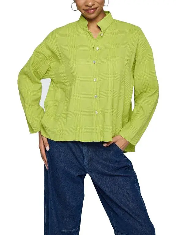 LUUKAA Serina Mandarin Collar Shirt - Lime