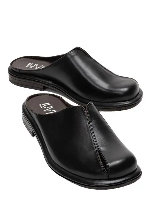 FOREVER & ALWAYS SHOES Tansy Leather Mule - Black
