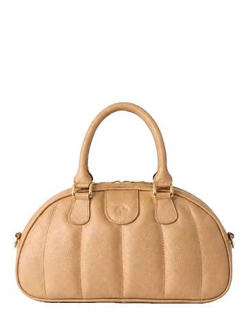 ROSZUAR Ameline Sculptural Italian Leather Top Handle Bag - Honey