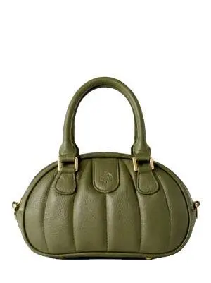 ROSZUAR Ameline Sculptural Handbag With Textured Exterior And Gold Tone Hardware - Olive