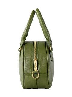 ROSZUAR Ameline Sculptural Italian Leather Top Handle Bag - Olive