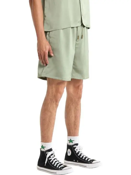 HONOR THE GIFT Satin Drawcord Shorts - Sage