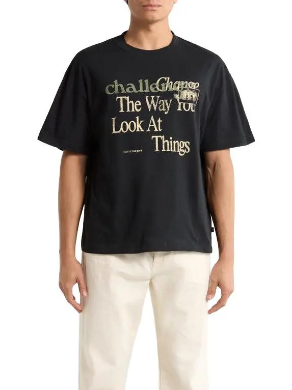 HONOR THE GIFT Challenge Cotton Graphic T-shirt - Black