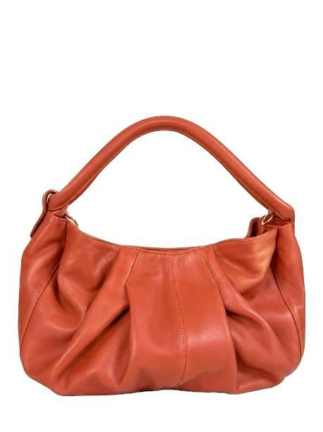 ROSZUAR Liora Sculptural Leather Shoulder Bag - Cognac