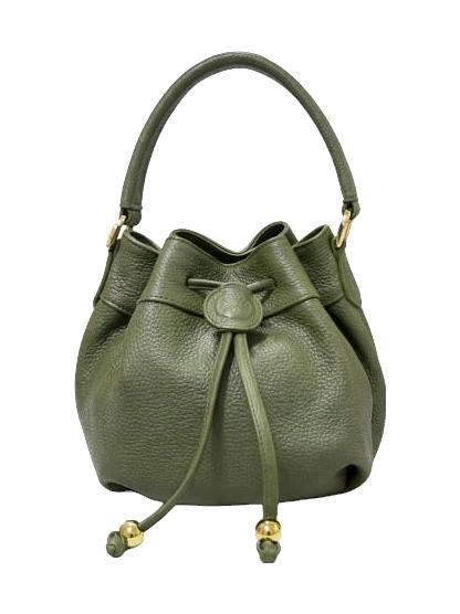 ROSZUAR Bucket Bag With Drawstring And Gold-tone Hardware - Olive