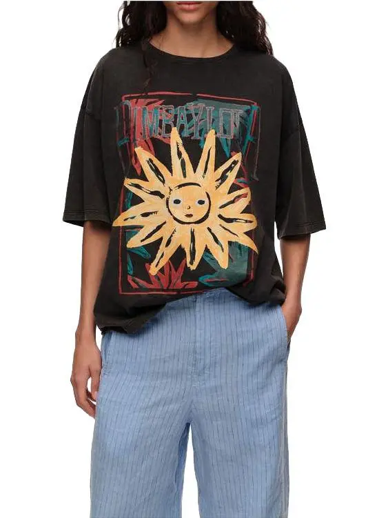 Bimba Y Lola Sun Logo" Graphic T-shirt - Black