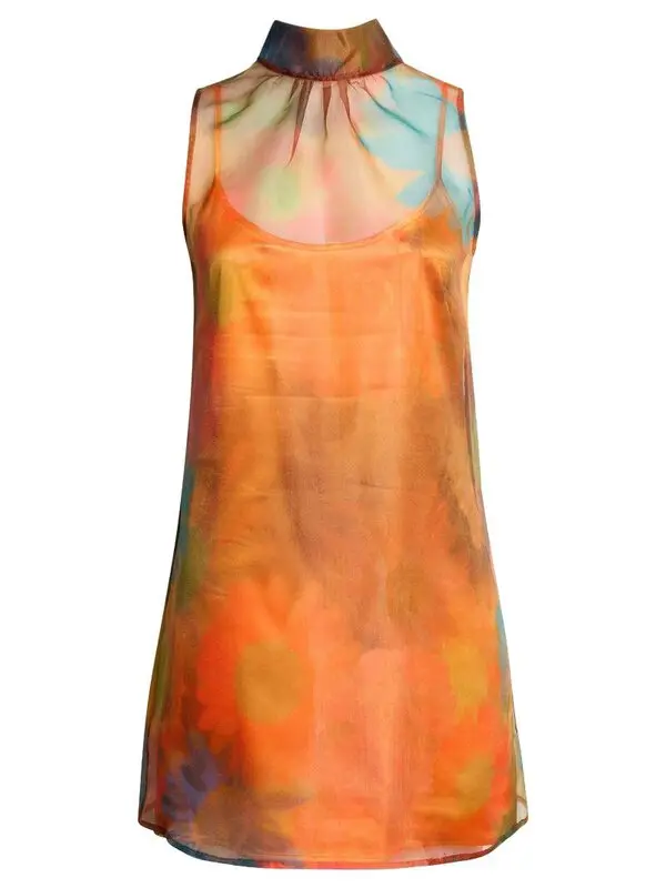 Staud Albee Printed Mini Dress - Superbloom