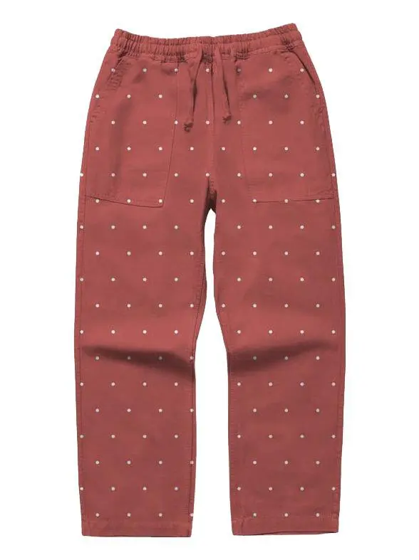 SERVICE WORKS Polka Dot Cotton Canvas Drawstring Chef Pants - Clay