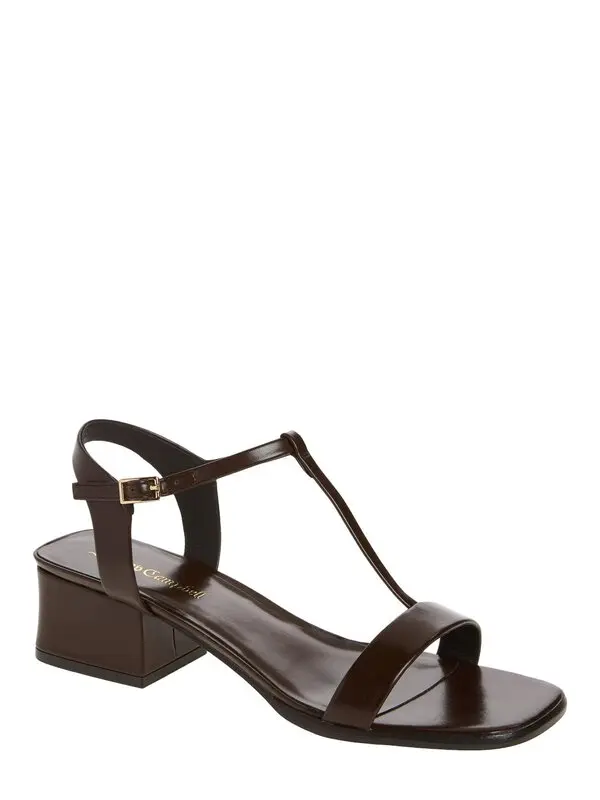 Jeffrey Campbell Austere Ankle Strap Block Heel Sandal - Coffee