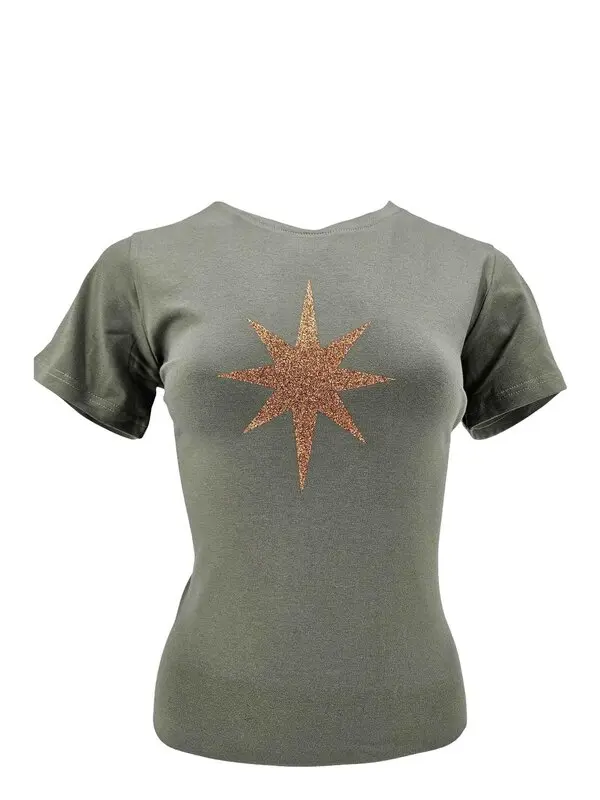 MADISON MAISON Plain Star T-shirt - Khaki-copper