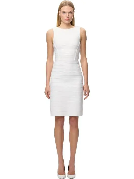 Herve Leger Amelie Bandage Dress - Alabaster