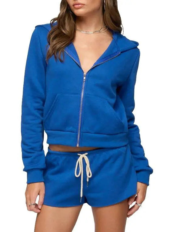 EDIKTED Lynette Zip-up Hoodie - Blue