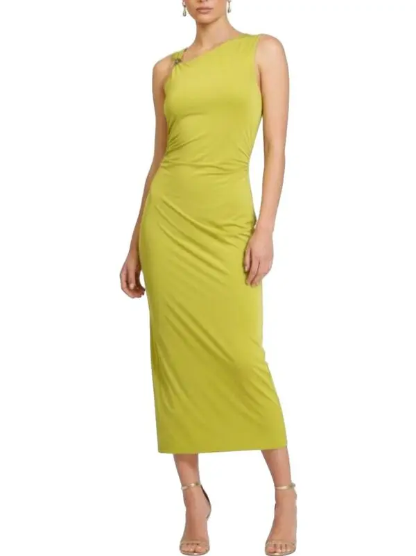 Rachel Rachel Roy Asymmetrical Drape Midi Dress - Green