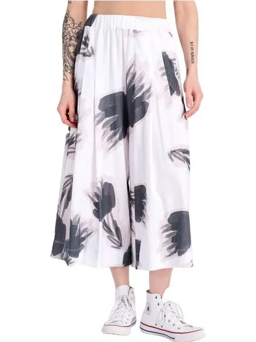 Alembika Printed Cotton Palazzo Pants - Cloud