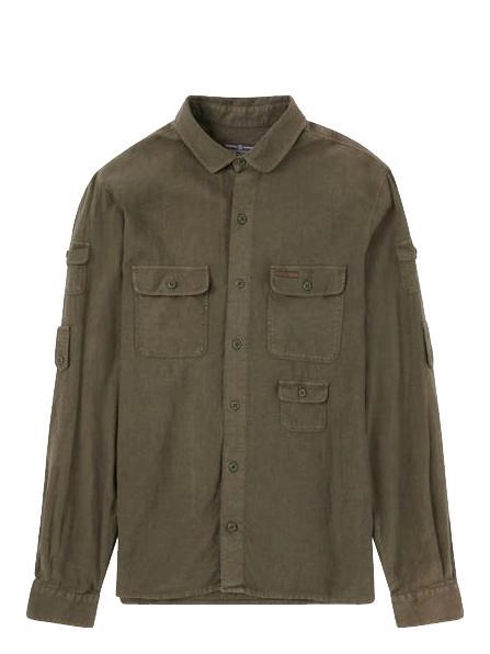 AMUNDSEN Traveller's Linen Shirt - Olive