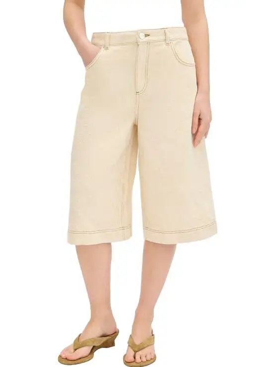 ALIGNE Victoria Relaxed Fit Denim Culottes - Ecru