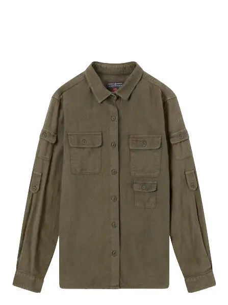 AMUNDSEN Traveller's Linen Shirt - Olive Ash