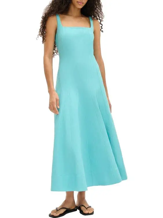ALIGNE Fernanda Sleeveless Sundress With Godet Pleats - Blue
